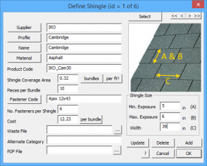 AppliCad Help – Shingles/Shakes