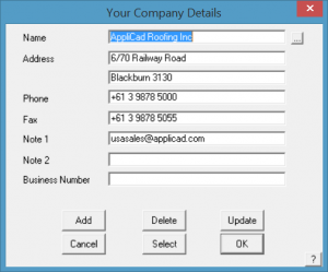 AppliCad Help – Set-Up