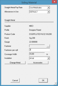 AppliCad Help – Select Siding Material